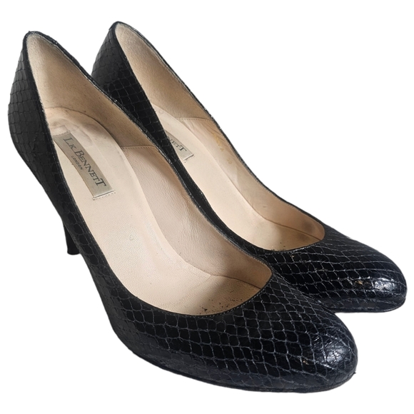 LK Bennett | Shoes | Lk Bennett Shilo Pumps In Black Lizard Skin 8 Us39 ...